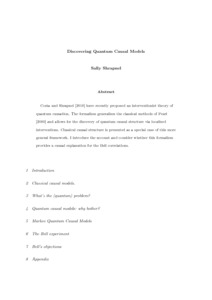 Discovering Quantum Causal Models (final) - PhilSci-Archive